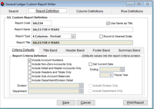 GL Report Writer | General Leger Custom Reports | Henning Software