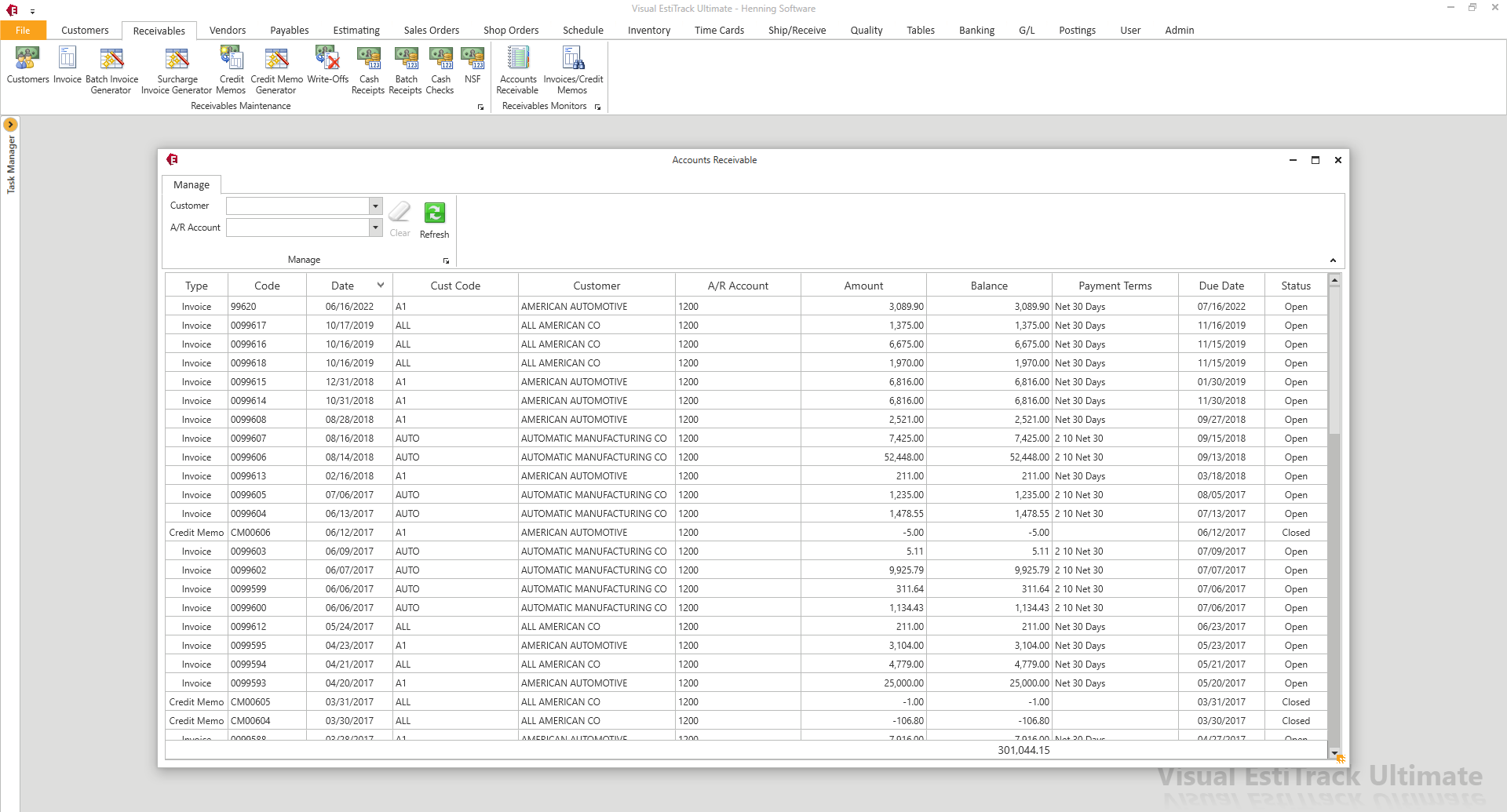EstiTrackUltimateAccountsReceivable - Henning Software