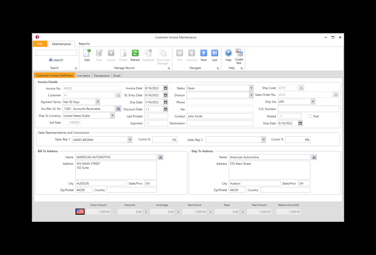 EstiTrackUltimateCustomerInvoice - Henning Software