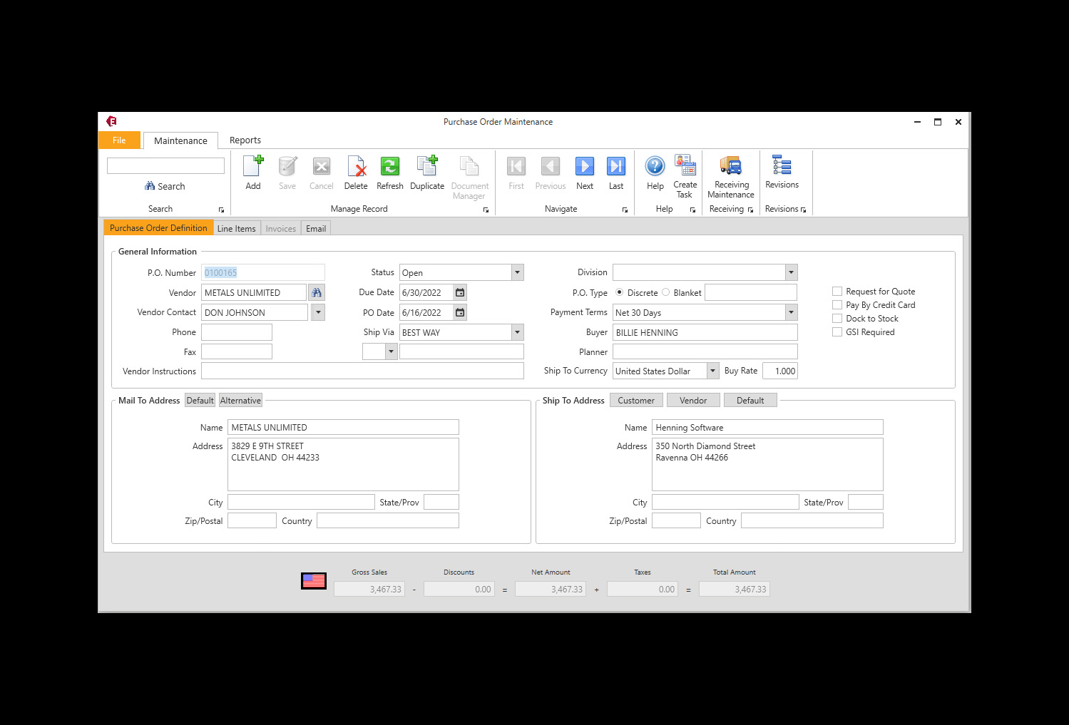 EstiTrackUltimatePurchaseOrder - Henning Software